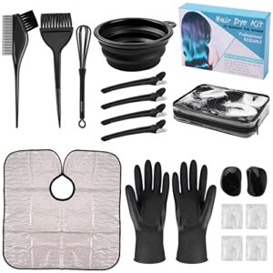 xarchy professional salon hair dye kit 19 pieces hair coloring kit, hair dye brush hair tinting bowl, necessary hair coloring tools for salon hairdressing & diy at home