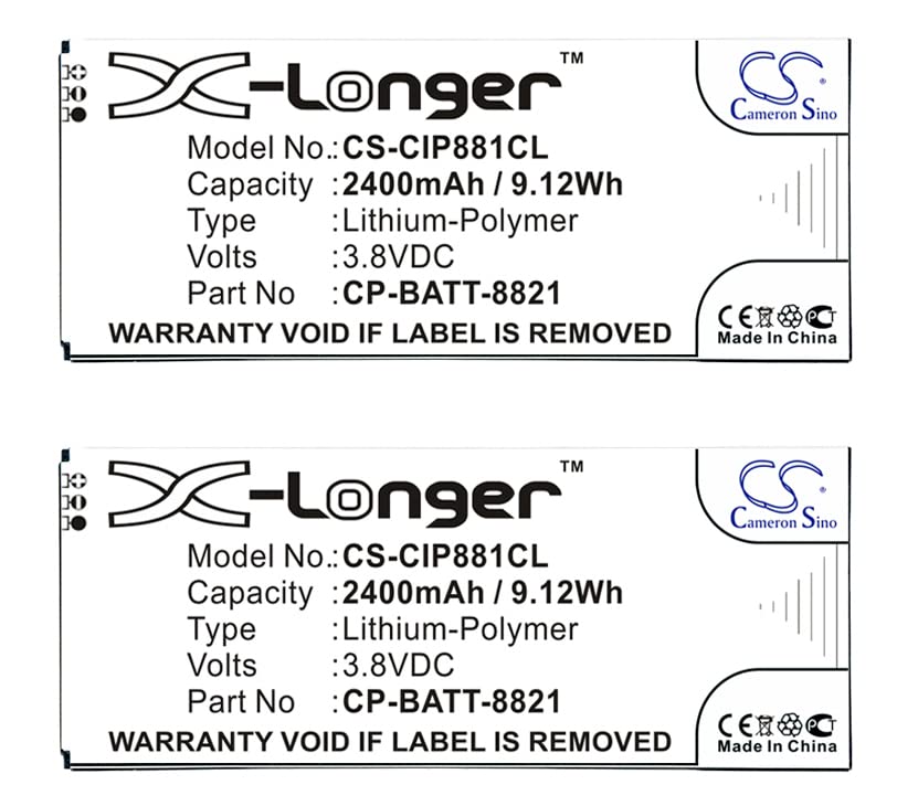 Replacement (2-Pack) Battery for Cisco 8800 CP-BATT-8821 GP-S10-374192-010H 74-102376-01, 3.8V 2400mAh