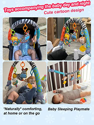 Pau1Hami1ton Baby Stroller Arch Toys, Car Seat Toys,Bouncer Toy Bar/Mobile for Bassinet,Adjustable Baby Hanging Toys Fit for Crib Bed,Stroller,Car Seat, Feeding Chair.S-19(Zebra)