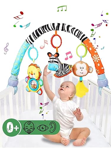 Pau1Hami1ton Baby Stroller Arch Toys, Car Seat Toys,Bouncer Toy Bar/Mobile for Bassinet,Adjustable Baby Hanging Toys Fit for Crib Bed,Stroller,Car Seat, Feeding Chair.S-19(Zebra)