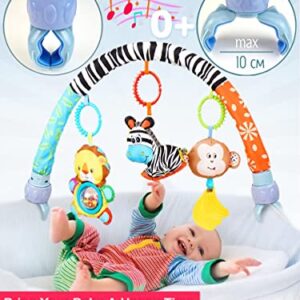 Pau1Hami1ton Baby Stroller Arch Toys, Car Seat Toys,Bouncer Toy Bar/Mobile for Bassinet,Adjustable Baby Hanging Toys Fit for Crib Bed,Stroller,Car Seat, Feeding Chair.S-19(Zebra)