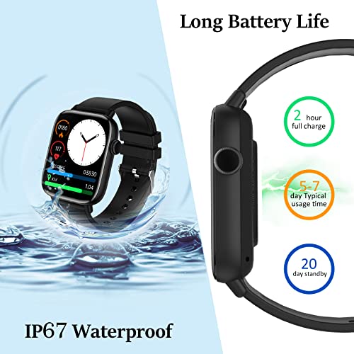 Smart Watch for Men Women Fitness: (Answer/Make Calls) 1.9" Bluetooth Call Smartwatch for Android iOS Phones with Heart Rate Sleep Tracking BP SpO2 Monitor AI Voice 25 Sport Modes Step Counter