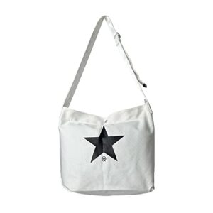 fashion star canvas shoulder bag for men and women casual big travel bag leather messenger bag