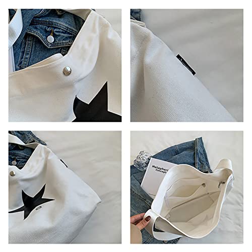 Fashion star canvas shoulder bag for men and women casual big travel bag leather messenger bag