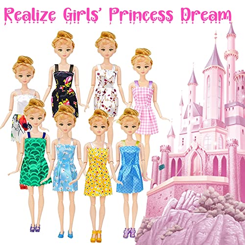 32 Pcs Doll Clothes Outfit for Doll, 11.5 Inch Doll Accessories Collection with 16 Dresses+6 Jewelry Accessories+10 Shoes(Random Style), for Doll Loving Girls Birthday