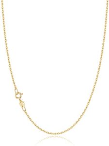 jewlpire 18k over gold chain necklace for women girls, 1.2mm cable chain gold chain for women sturdy & shiny women's chain necklaces, 18 inches