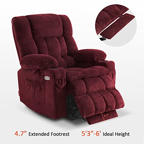 MCombo Dual Motor Power Lift Recliner Chair with Massage and Heat for Elderly People, Infinite Position, USB Ports, Cup Holders, Extended Footrest, Fabric 7890