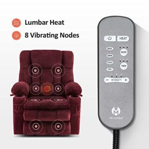 MCombo Dual Motor Power Lift Recliner Chair with Massage and Heat for Elderly People, Infinite Position, USB Ports, Cup Holders, Extended Footrest, Fabric 7890