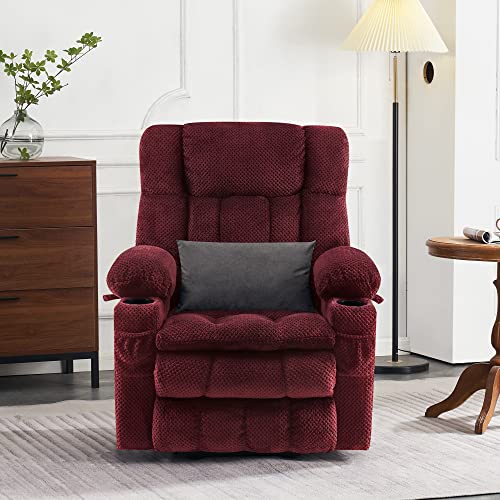 MCombo Dual Motor Power Lift Recliner Chair with Massage and Heat for Elderly People, Infinite Position, USB Ports, Cup Holders, Extended Footrest, Fabric 7890