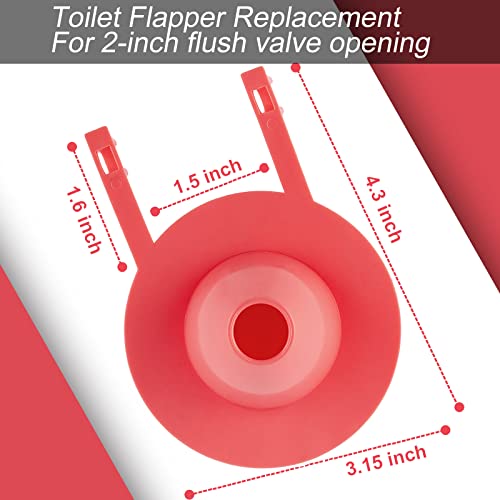 Toilet Flapper Replacement Kit, 2-inch Universal Toilet Stopper Flapper Compatible with American Standard Toilet Tank, Long-Lasting Rubber Seal Flapper with Stainless Steel Chain, Water Saving