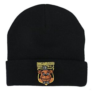 five nights at freddy's freddy fazbear's pizza security youth black cuff beanie