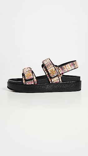 Tory Burch Women's Kira Two Band Sport Sandals, Pink/Perfect Black, 8 Medium US