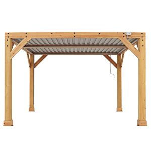 Yardistry 10 x 12 Meridian Wood Room with Louvered Roof