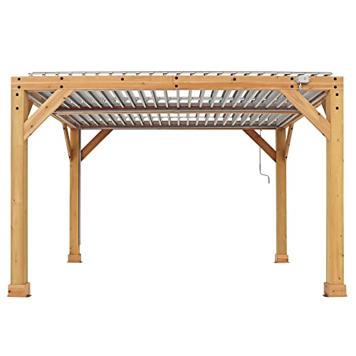 Yardistry 10 x 12 Meridian Wood Room with Louvered Roof