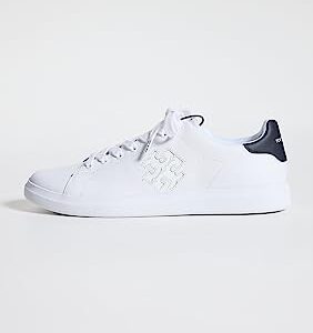 Tory Burch Women's Logo Howell Court Sneakers, White/Perfect Navy, 11 Medium US