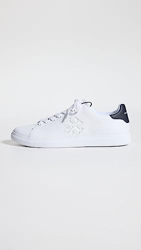 Tory Burch Women's Logo Howell Court Sneakers, White/Perfect Navy, 11 Medium US