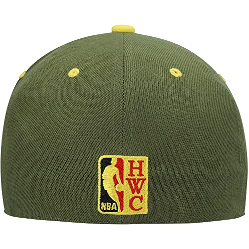 Mitchell & Ness LA Los Angeles Lakers HWC 50th Anniversary Team Season Patch Dynasty Fitted Cap, Hat (as1, Numeric, Numeric_7_and_1_Half, 7 1/2) Dusty Olive