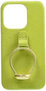 hashibami natural stone ring iphone case (for iphone 14pro) ha-2208-301 pistachio