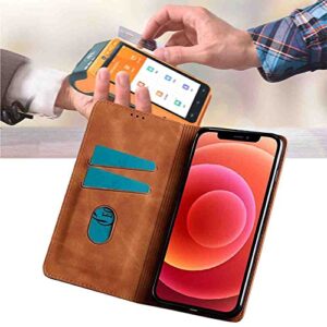 CYR-Guard Phone Cover Wallet Folio Case for Oppo REALME 7 PRO, Premium PU Leather Slim Fit Cover for REALME 7 PRO, Good Design, Light Brown