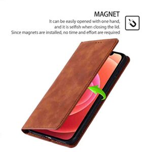 CYR-Guard Phone Cover Wallet Folio Case for Oppo REALME 7 PRO, Premium PU Leather Slim Fit Cover for REALME 7 PRO, Good Design, Light Brown