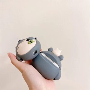 JERDF Japan Anime 3D for Airpods 12 Case, Cartoon Cute Silicone Design for Airpods 1/2 Case for Kids/Girls/Teens Boys (for AirPods 12,Grey cat)