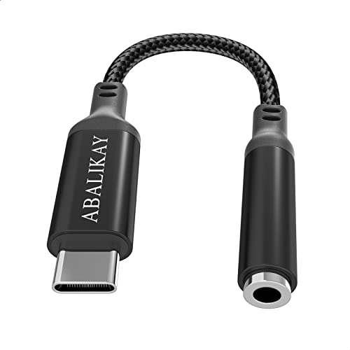 USB C to 3.5mm Audio Adapter, USB C Headphone Adapter, USB Type C to Aux Female Headphones Jack Dongle Cable Compatible with Samsung Galaxy S23 S22 S21 S20 Ultra, Note 10 20, A53, iPad Pro Air, Black