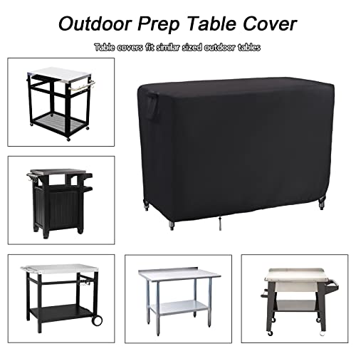 Kingling Outdoor Prep Table Cover, Waterproof Stainless Steel Table Cover Metal Table Cover Protection for Patio Kitchen Prep/Work Table - 60''L x 24''W x 35''H