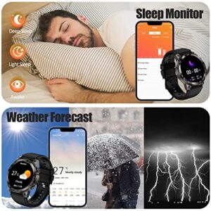 EIGIIS Smart Watch for Men 1.43 Inch AMOLED Always On Display Big Screen Smart Watch with Text and Call Fitness Watch with Heart Rate Sleep Monitor Pedometer Smartwatch for iPhone Andorid Phones