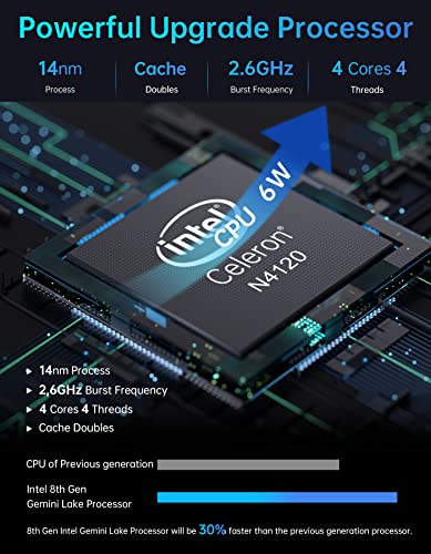 AWOW Mini PC Intel Celeron N4120 8GB RAM 256GB M.2 SSD, Mini Desktop Computer Support 4K UHD, Dual WiFi, HDMI, BT 4.2 for Business Home Office