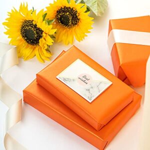 RUSPEPA Orange Matte Wrapping Paper - Solid Color Pearly - luster Paper Perfect for Wedding, Birthday, Christmas, Baby Shower -17.5 Inches X 32.8 Feet