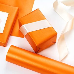 RUSPEPA Orange Matte Wrapping Paper - Solid Color Pearly - luster Paper Perfect for Wedding, Birthday, Christmas, Baby Shower -17.5 Inches X 32.8 Feet