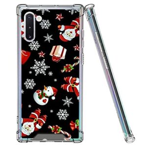 edaobibuxk fit for samsung galaxy note 10 phone case santa snowman gift transparent framework case tpu slim bumper clear case