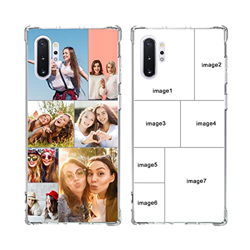 Custom Phone Case for Samsung Galaxy Note 10 Plus,Personalized Multi-Picture Photo Phone Cases,Customized Phone Cover for Birthday Xmas Friends Her and Him, Clear Soft Case