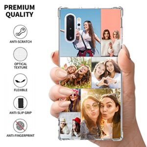 Custom Phone Case for Samsung Galaxy Note 10 Plus,Personalized Multi-Picture Photo Phone Cases,Customized Phone Cover for Birthday Xmas Friends Her and Him, Clear Soft Case