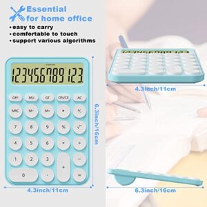 Cute Calculators Desktop Size 6.3 * 4.3in/16 * 11cm, DECKLIT Battery 12 Digit Desk Calculator Extra Large LCD Display, Great Desktop Calculator Big Buttons, 15°Tilt Screen for Kids Calculator(Pink)