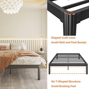 FDLOGW 18 Inch Cal King Bed Frame, Tall Metal Platform California King Size Bed Frames with Round-Corner Leg, Heavy Duty Steel Slat Mattress Foundation, Easy Assembly, Noise-Free, No Box Spring Needed