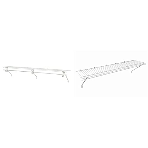 ClosetMaid 5632 Super Slide Ventilated Shelf Kit With Closet Rod, 6' by 12", White & Wire Shelf Kit with Hardware, 4 Ft. Wide, for Pantry, Closet, Laundry, Utility Storage, White Vinyl Finish