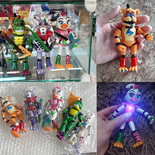 2022 New Game FNAF Toys Bonnie Foxy Bear Action Figure Dolls 9pcs/Set Transparent Version for Children (A)