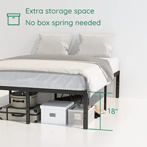 DiaOutro 18 Inch California King Bed Frames Heavy Duty Metal Platform with Non Slip Mattress Gaskets