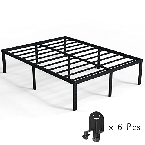 DiaOutro 18 Inch California King Bed Frames Heavy Duty Metal Platform with Non Slip Mattress Gaskets