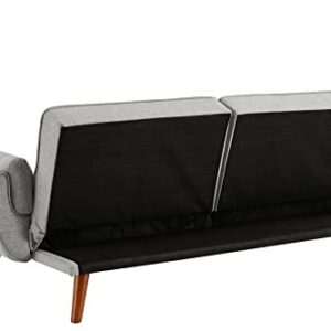 Betoko Convertible Futon Sofa Bed Sleeper Twin Size, Modern Reclining Linen Split Back Sofa Couch with Pillow Top Arm for Compact Living Room,Apartment (Grey)