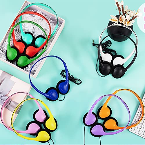 Hongzan Kids Headphones Bulk 10 Pack Multi Color for Classroom School, Wholesale Durable Earphones Class Set for Students Teens Children and Adult (10 Pack)