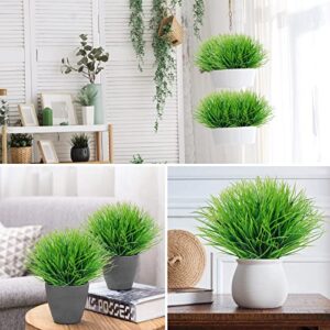 AGEOMET 6 Bundles Fake Plants Outdoor, Artificial Fake Grass Plants Flowers, UV Resistant Fake Bushes Plastic Artificial Greenery Shrubs, Faux Greenery for House Garden Patio Front Porch Indoor Decor