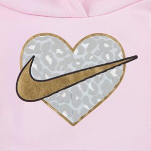 Nike Toddler Girl Leopard Print Fleece High Low Pullover Hoodie (P(26J033-A9Y)/G, 3T)