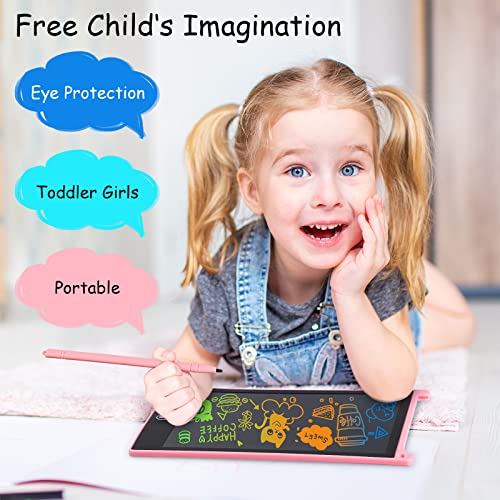 12 Pcs LCD Writing Tablet 8.5 Inch Colorful Drawing Pad for Kids Reusable Electronic Doodle Board Drawing Tablet Educational Learning Toys Gift for Girl Boy Age 3 4 5 6 7 8 Toddler Office School Home