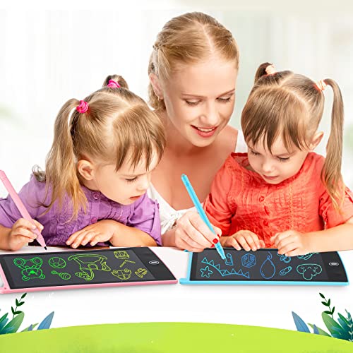 12 Pcs LCD Writing Tablet 8.5 Inch Colorful Drawing Pad for Kids Reusable Electronic Doodle Board Drawing Tablet Educational Learning Toys Gift for Girl Boy Age 3 4 5 6 7 8 Toddler Office School Home