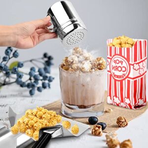 202 Pieces Popcorn Machine Supplies Bundle, Stainless Steel Popcorn Scoop and Popcorn Seasoning Dredge Shaker, 200 Pieces 1 oz Popcorn Bags for Home Kitchen Theater Movie Tool