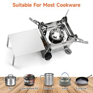 SAN LIKE Portable Backpacking Stove Lightweight Camping Stove with Windproof Sheets, Strong Blue Flame, Pocket Stove Furnace Burner For Backpacking Hiking Picnic BBQ Ice Fishing Survival Emergency