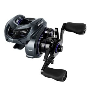 kastking mg12 elite baitcasting fishing reel, 7.5:1 gear ratio, left handed reel, dark grey