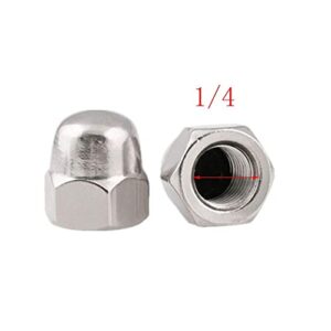 TAODAN 10pcs 1/4-20 Stainless Steel Hex Acorn Cap Nut Decorative Round Head Cover Dome Nuts